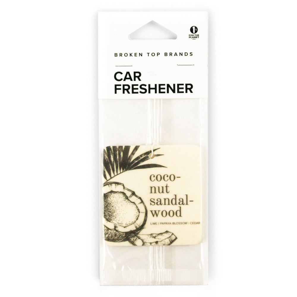 Coconut Sandalwood Car Freshener – Broken Top Brands